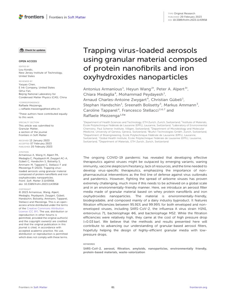 01-MS Armanious Etal 2023 FrontSoftMatter | PDF | Virus