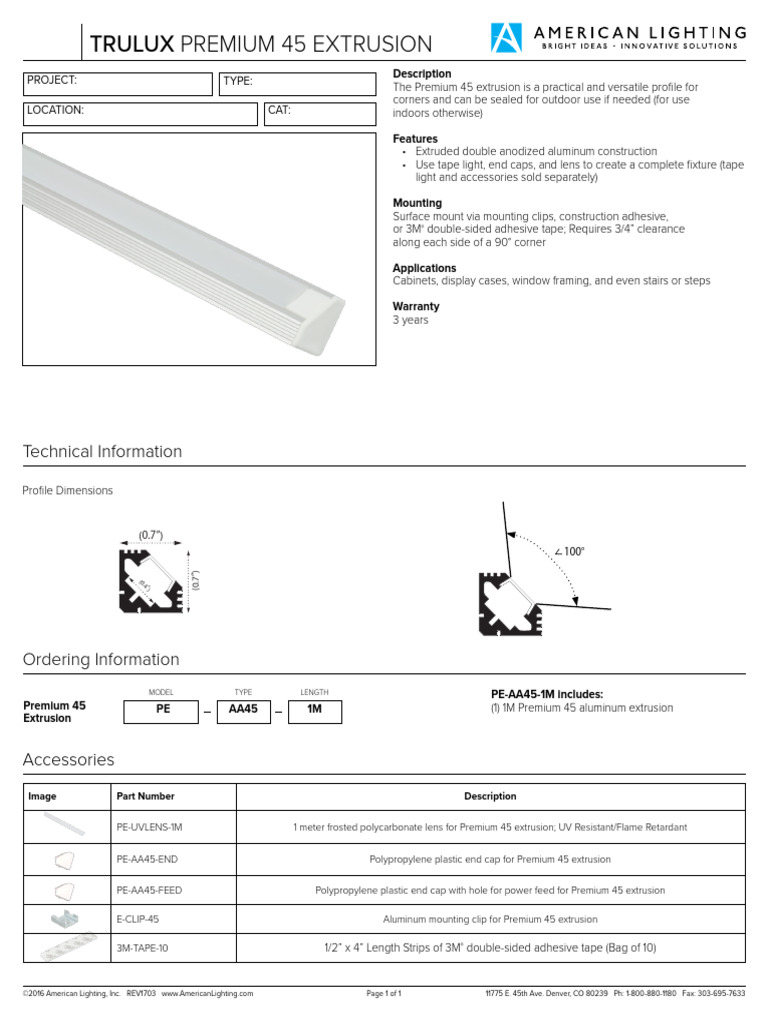 Specsheet Extrusion Premium45 | PDF | Extrusion | Materials