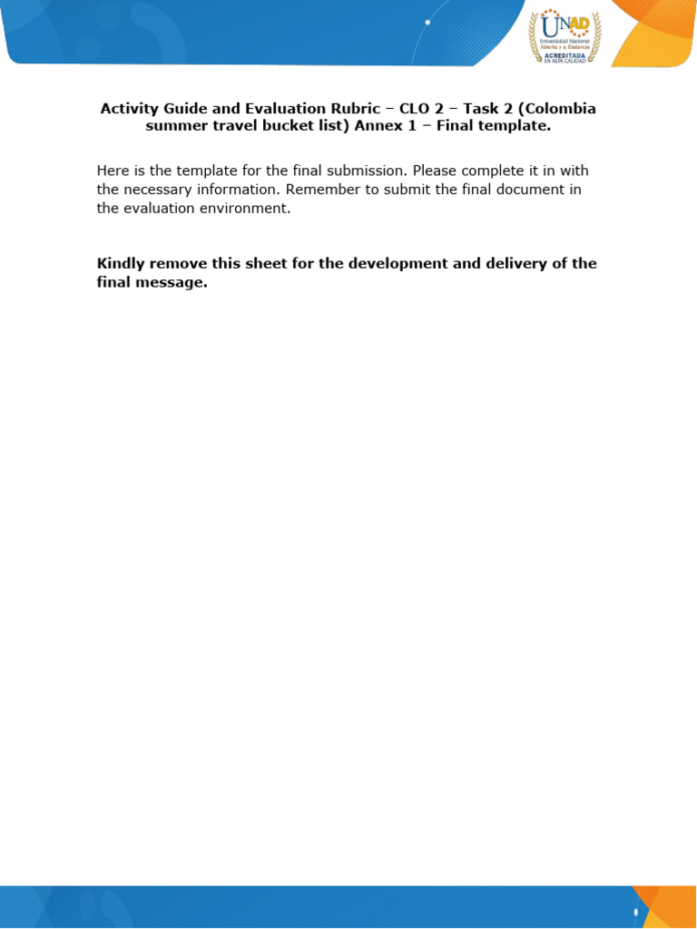 Annex 1 - Final Template - Task 2 | PDF