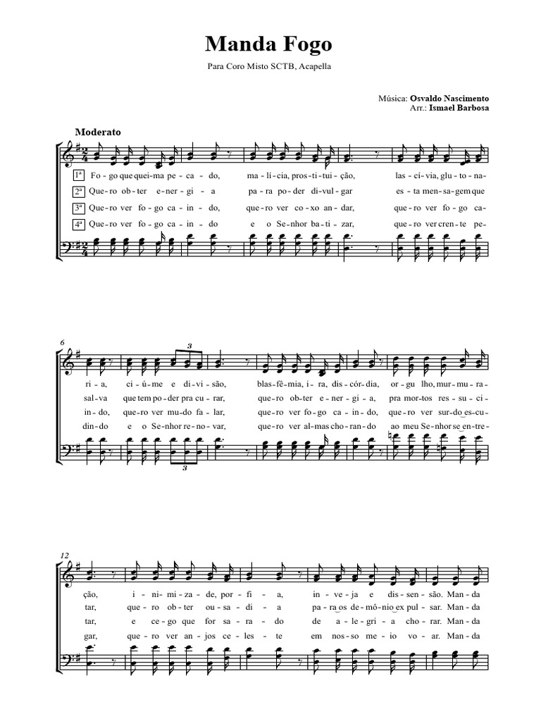 Manda Fogo - SCTB - Arr. Ismael Barbosa | PDF