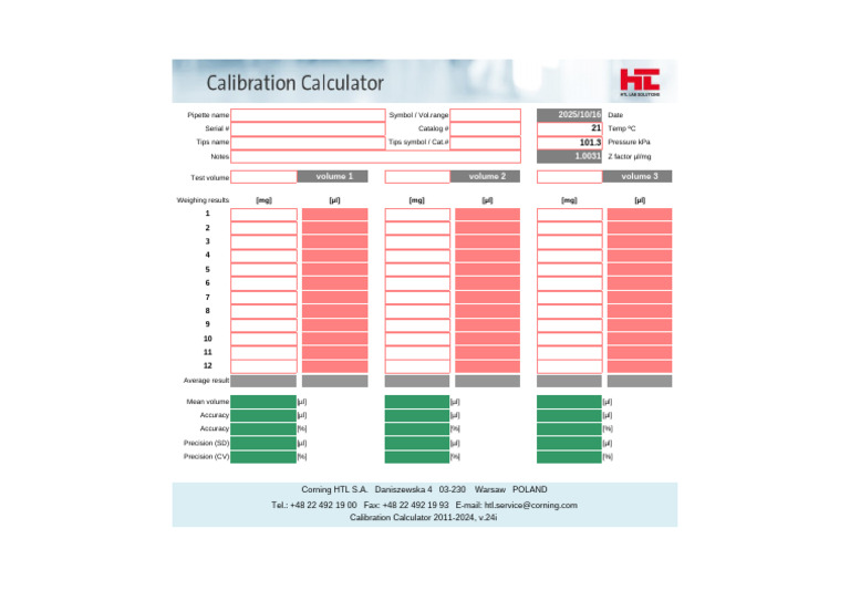 Calibration Calculator V24i | PDF