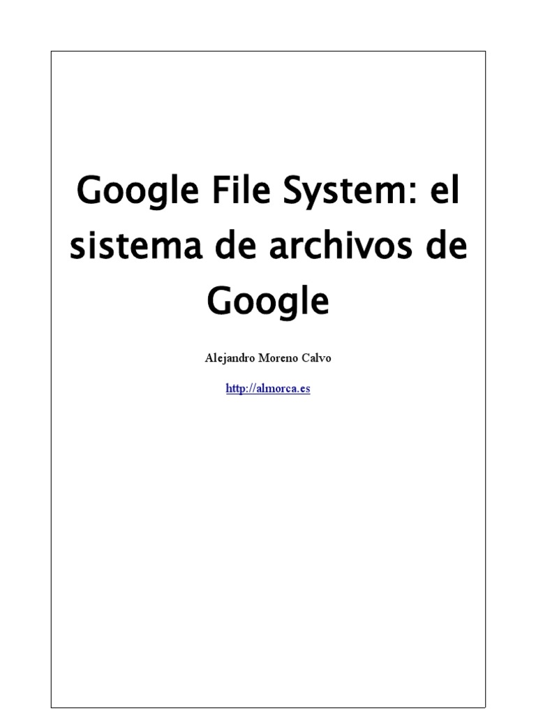 Google File System | PDF | Caché (Computación) | Archivo de computadora