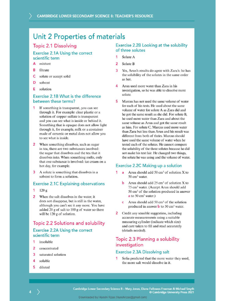 Science 8 Workbook Answers | PDF