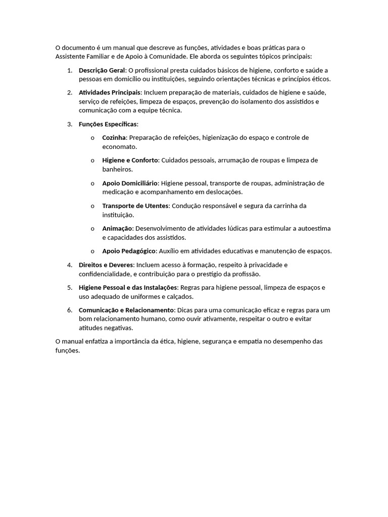 O Documento É Um Manual Que Descreve As Funções (IA) | PDF