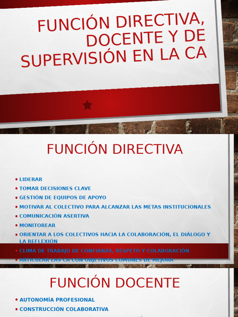 Función Directiva, Docente y de Supervisión CTE SEP 25 | PDF
