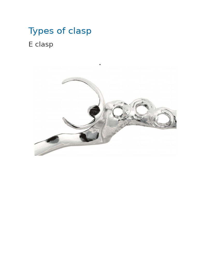 Types of Dental Clasps Explained | PDF | Tooth | Dentistry Branches
