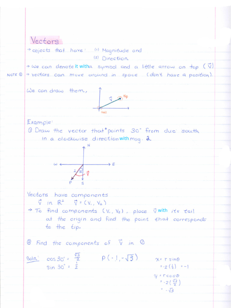 Notes 07 Vectors | PDF