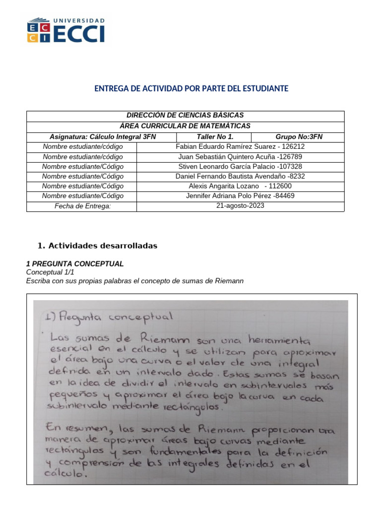 Actividad de Cálculo Integral 3FN | PDF