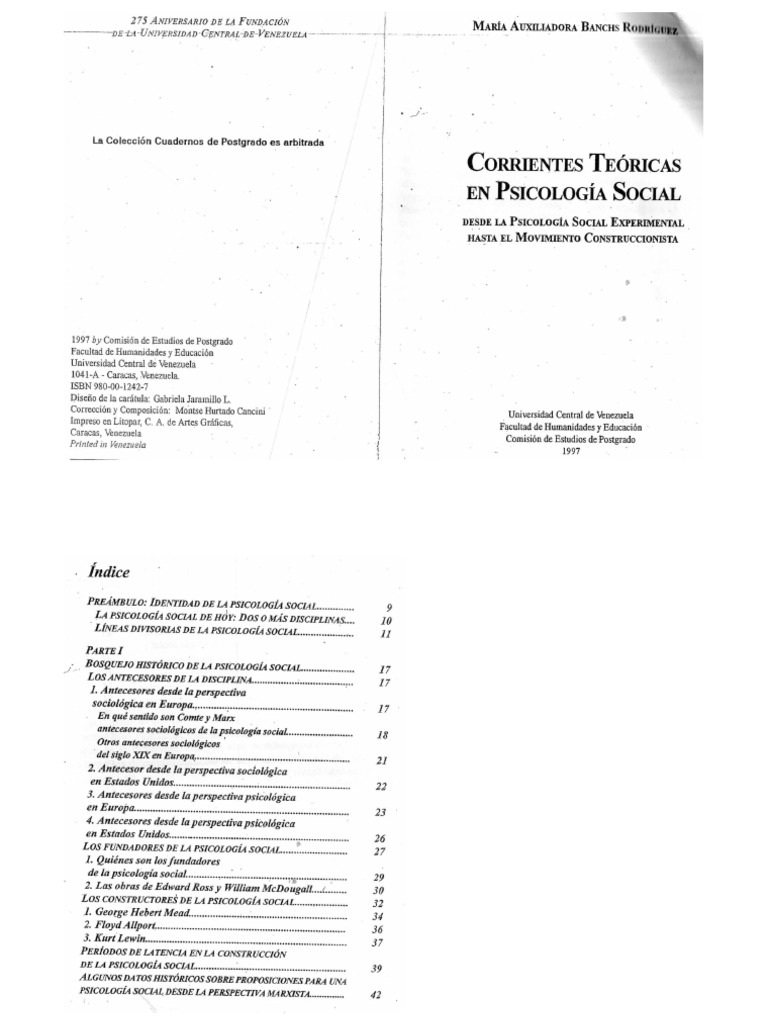 BANCHS - Corrientes Teóricas en Psicología Social | PDF