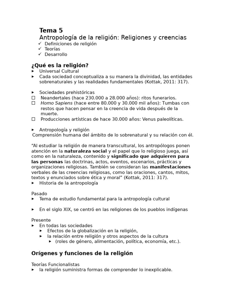 FU5. Antropología de La Religión. | PDF | Rituales | Antropología De La ...