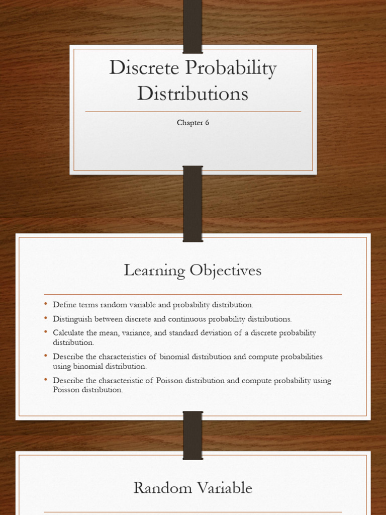 Discrete Probability Distributions Chapter 6 | PDF | Probability ...