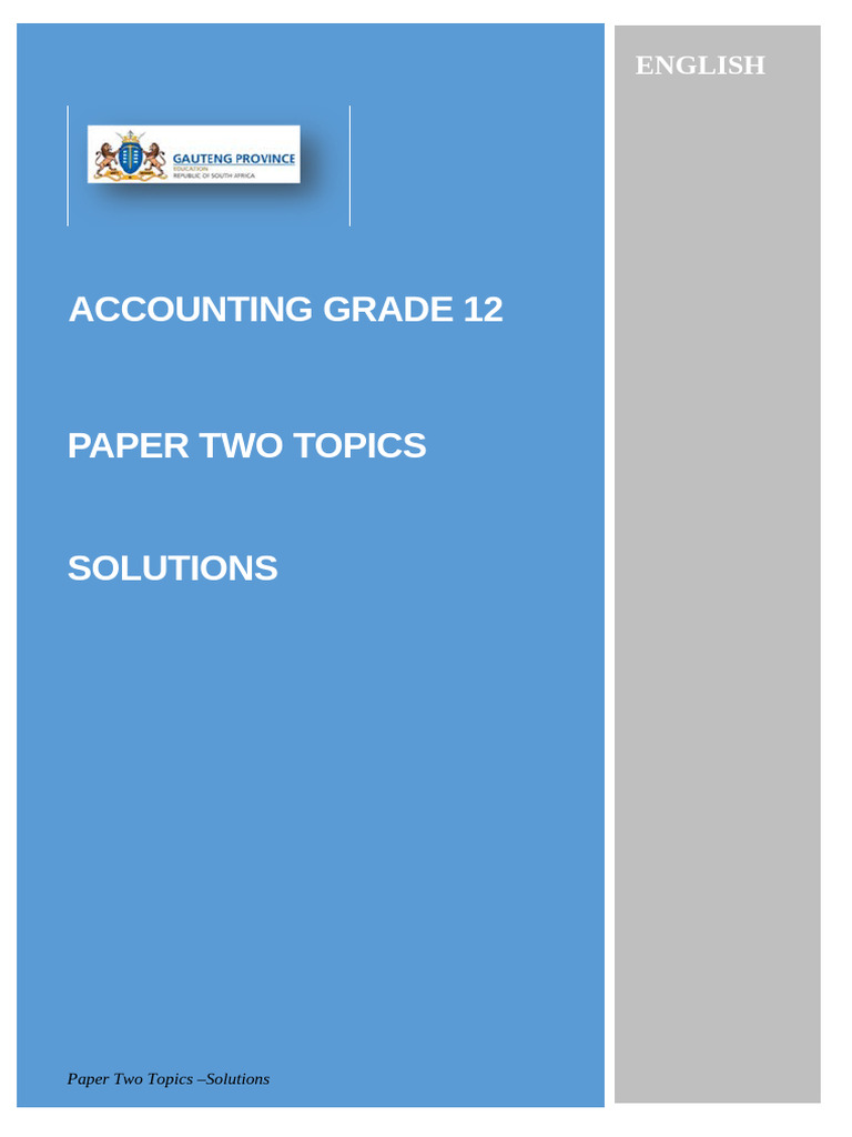Accounting P2 Topics - Solutions | PDF | Book Value | Insurance