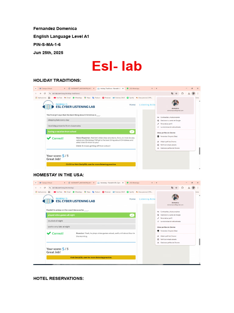ESL-LAB T2 Week 5 | PDF