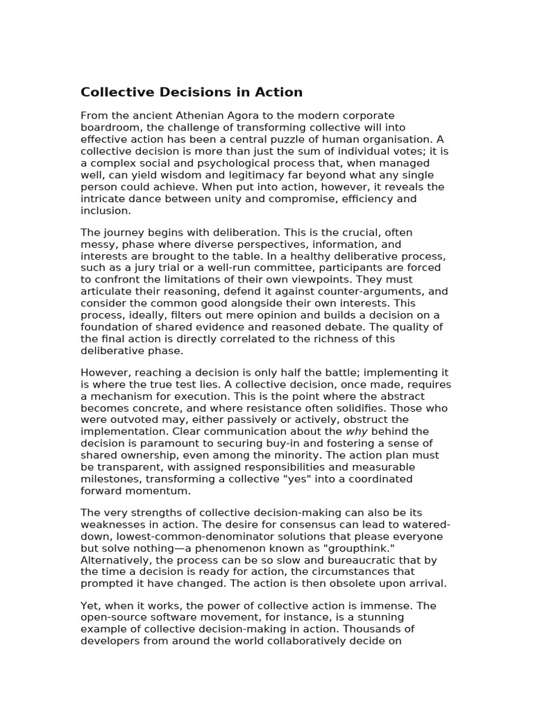 Collective Decisions in Action | PDF | Deliberation