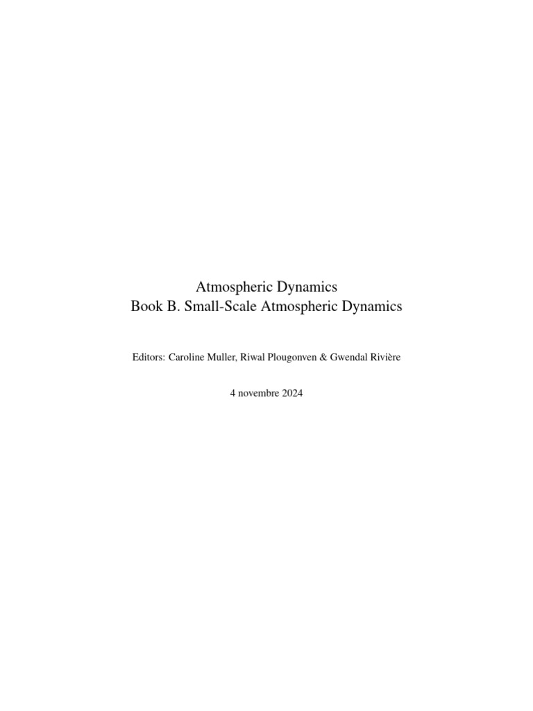 Book B. Small-Scale Atmospheric Dynamics | PDF | General Circulation ...