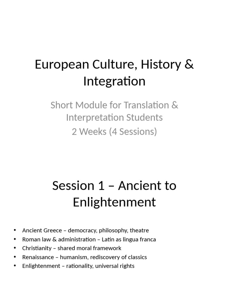 European Culture Module | PDF