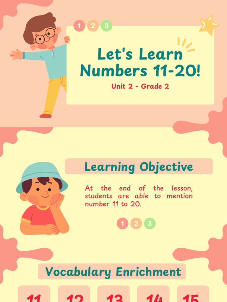 Lets Count Numbers 11-20 - Unit 2 - Grade 2 | PDF