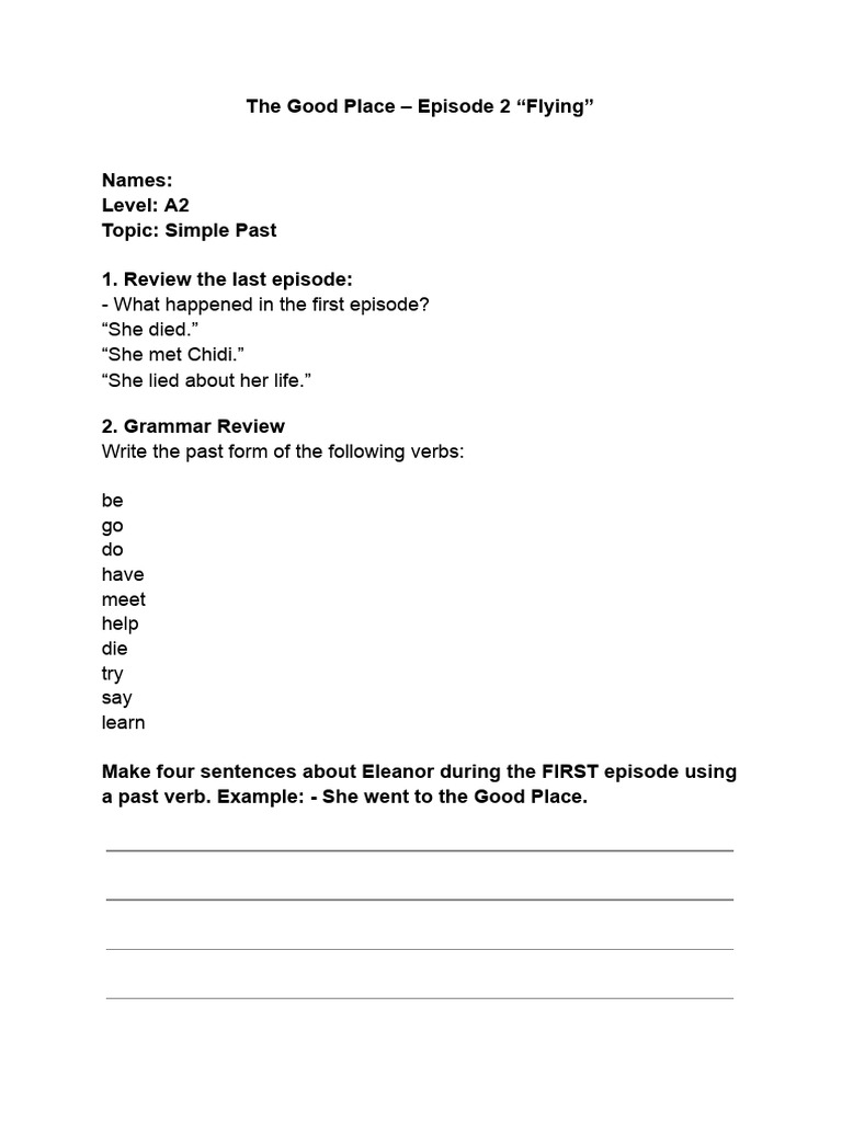 The Good Place - Episode 2 "Flying" | PDF