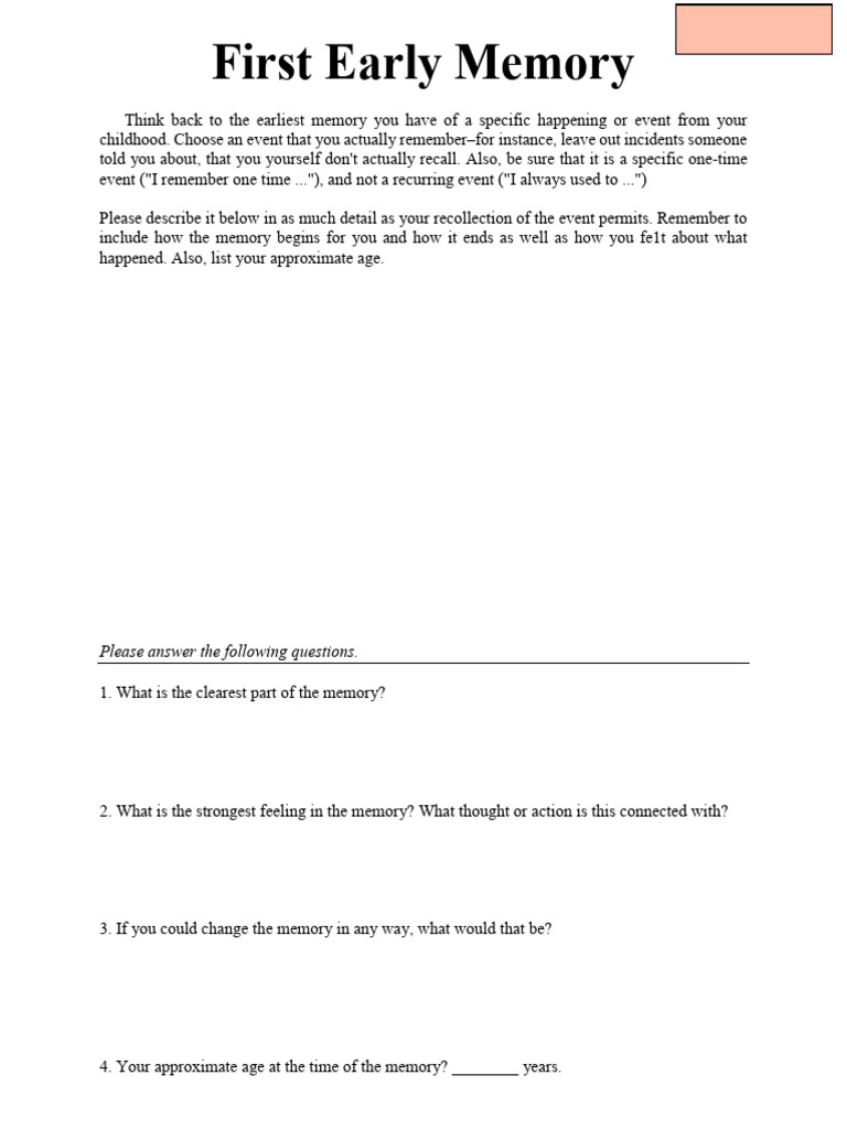 Childhood Memory Reflection Exercise | PDF | Memory | Brain