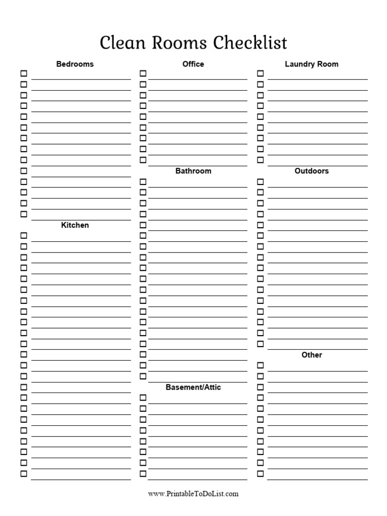 Cleaning Checklist by Room | PDF