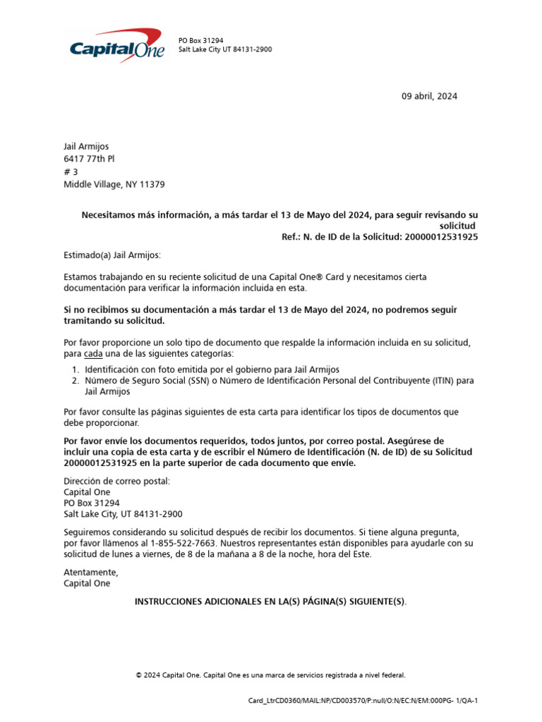 Additional Information Letter Pdf Número De Seguridad Social Pagos