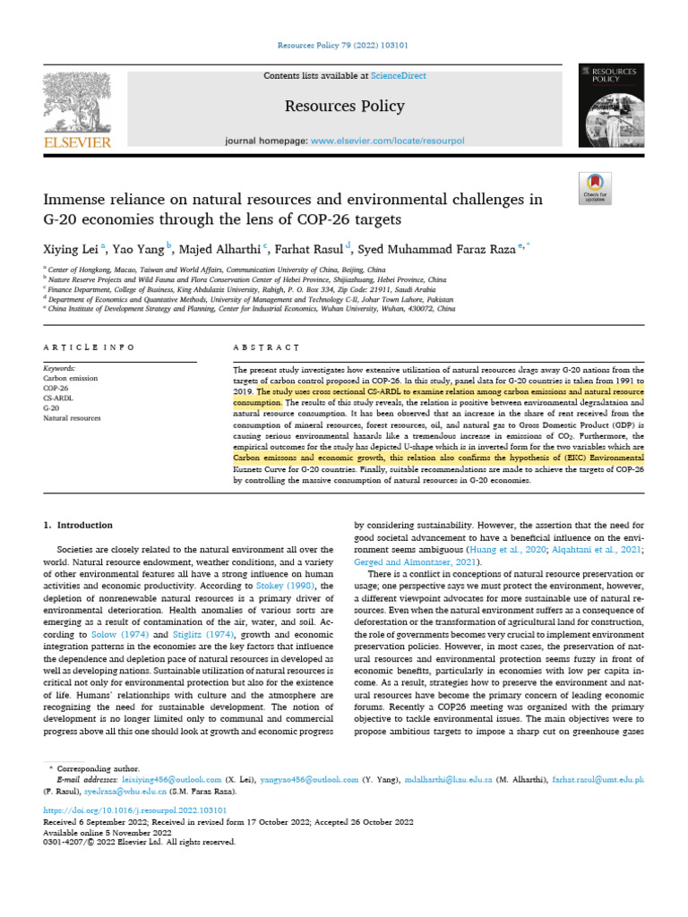 Immense Reliance On Natural Resources and Environmental Challenges in G ...