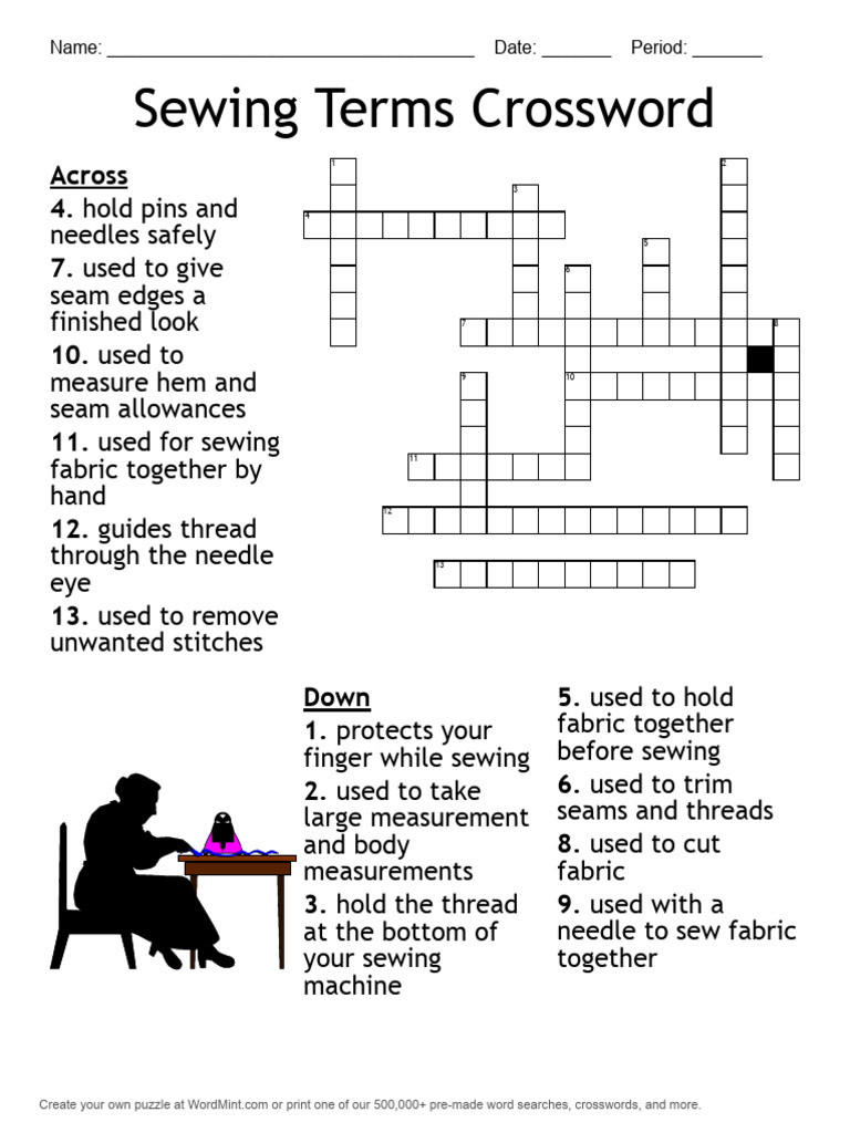 Sewing Terms Crossword Ea3fb 62fd63a4 | PDF