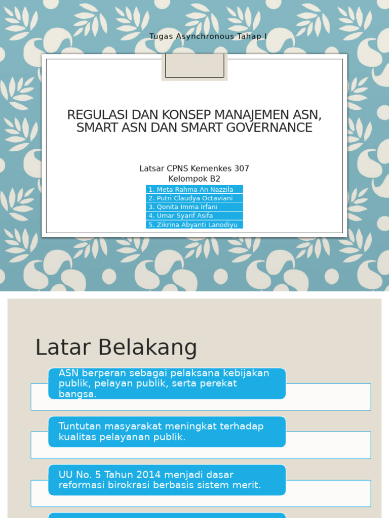 Regulasi Dan Konsep Manajemen ASN Smart ASN Dan Smart Governance | PDF