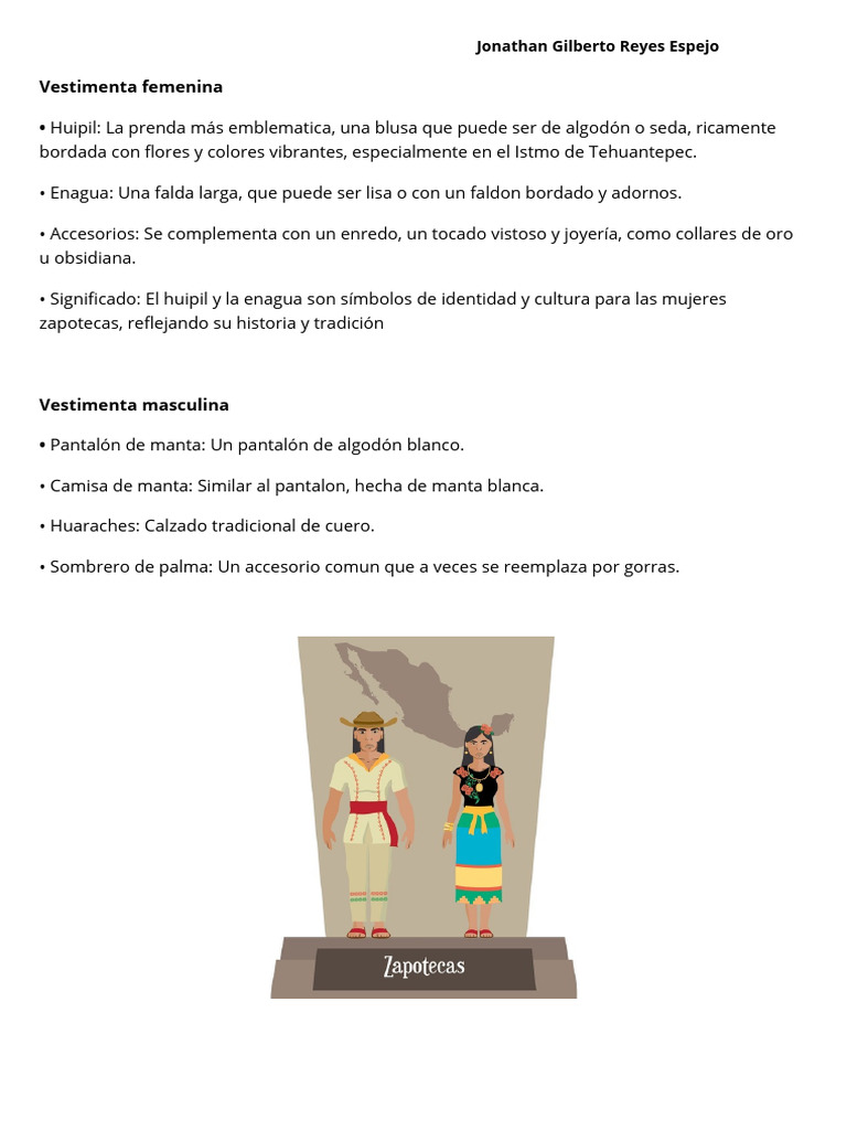 Vestimenta Tradicional Zapoteca | PDF