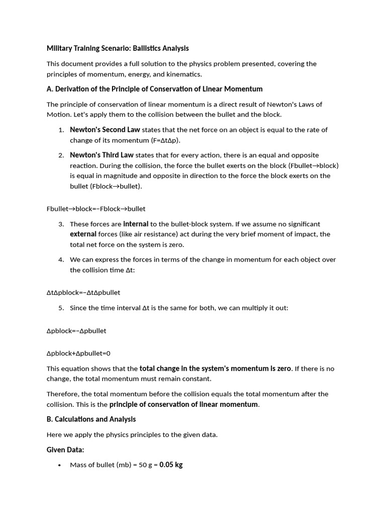 Military Training Scenario | PDF | Momentum | Force