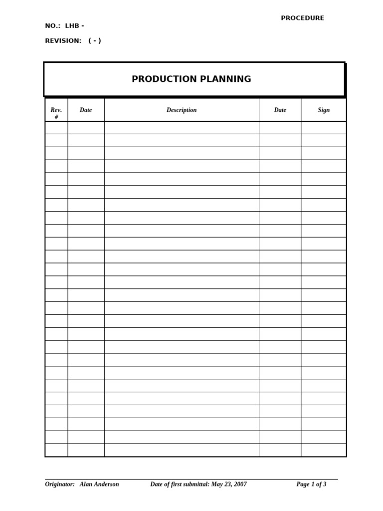 Production Planning Procedure Overview | PDF