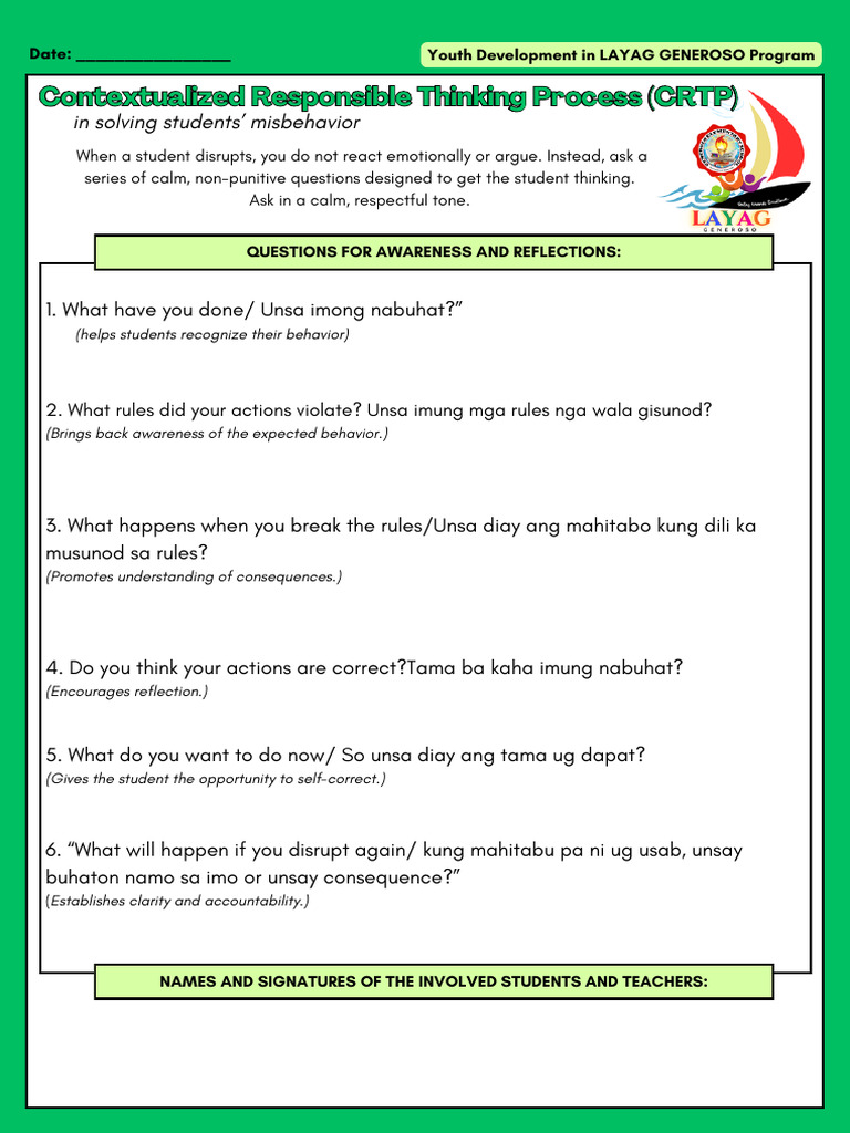 Responsible Thinking Process Guide | PDF