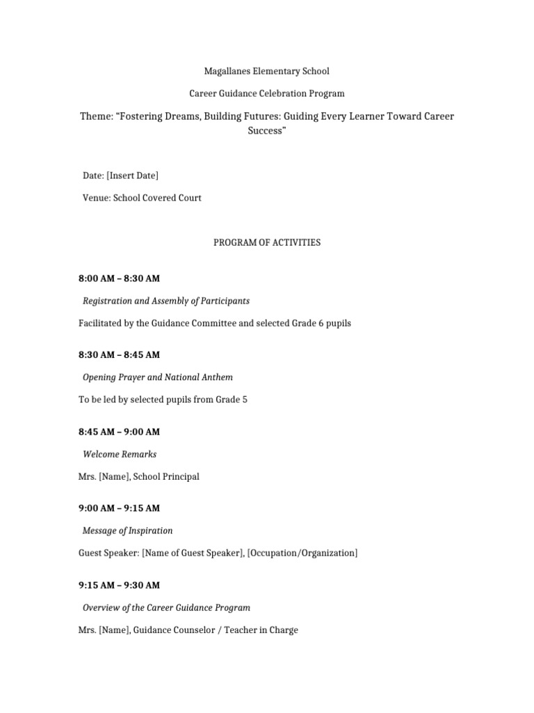 Career Parade Celebration Program | PDF