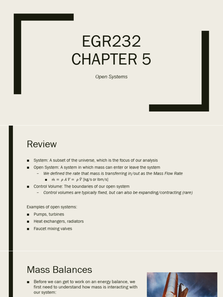 Open Systems and Mass Balances Explained | PDF | Gases | Fluid Dynamics