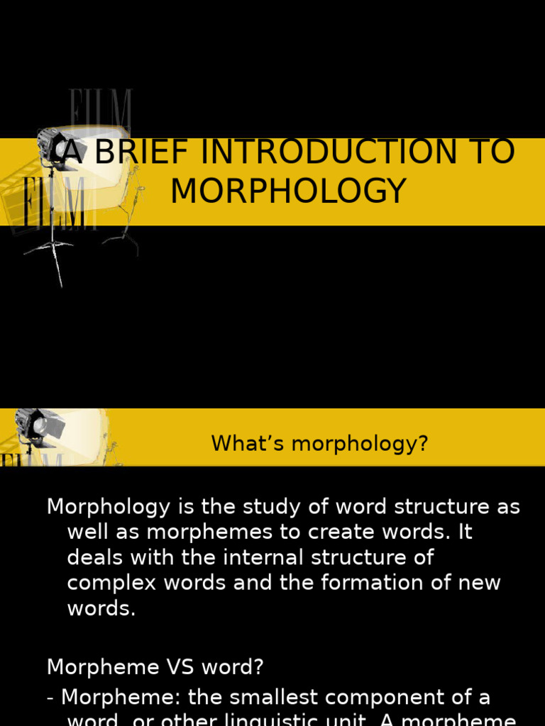 A Brief Introduction To Morphology - Day 1 and 2 | PDF | Word ...