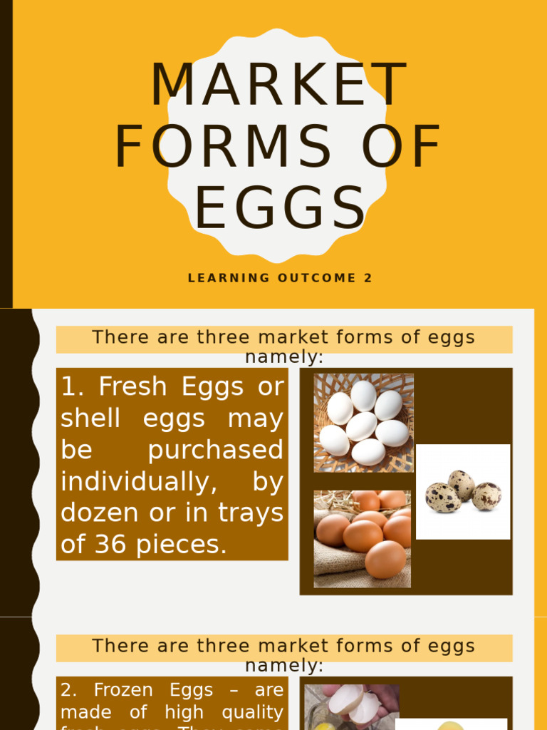 Market Forms and Uses of Eggs | PDF