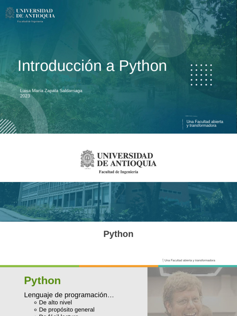 Introducción A Python | PDF | Python (lenguaje de programación) | Variable (informática)