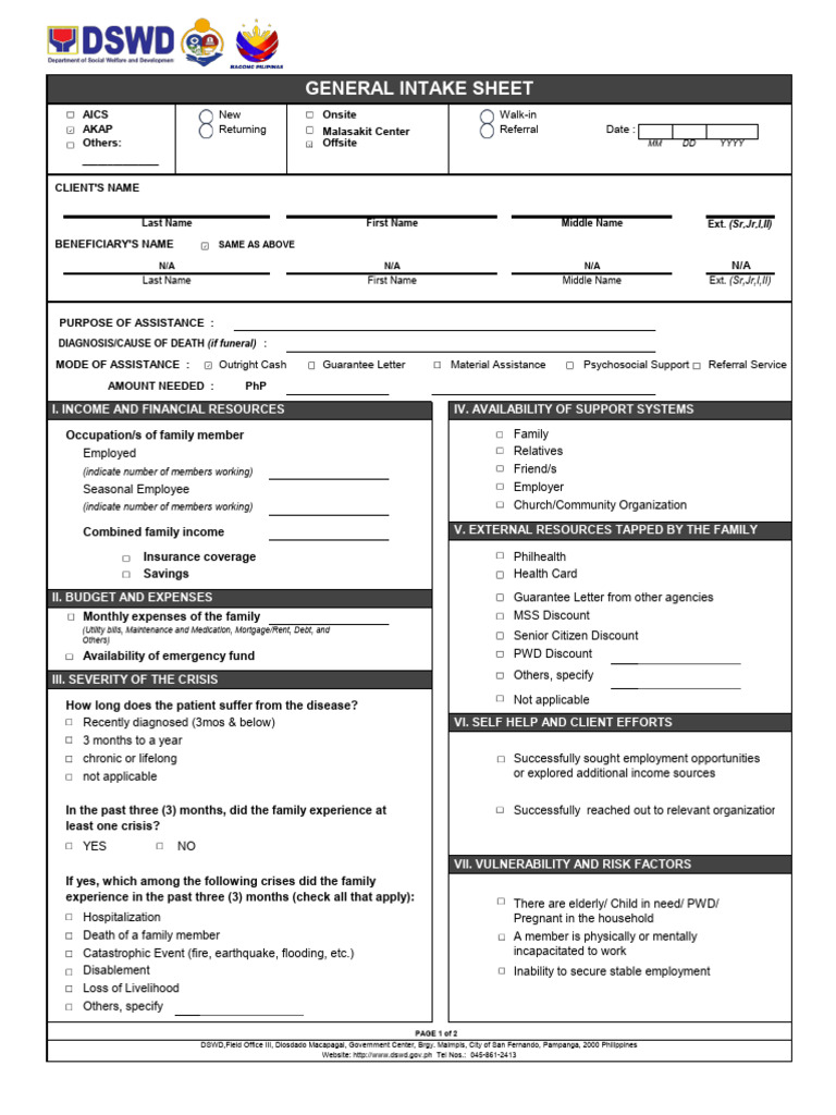 Akap Forms 2025 Blank Gis (1) | PDF | Disability | Employment