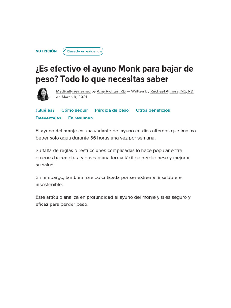 Monk Fast For Weight Loss - Overview, Safety, and What To Know | PDF ...