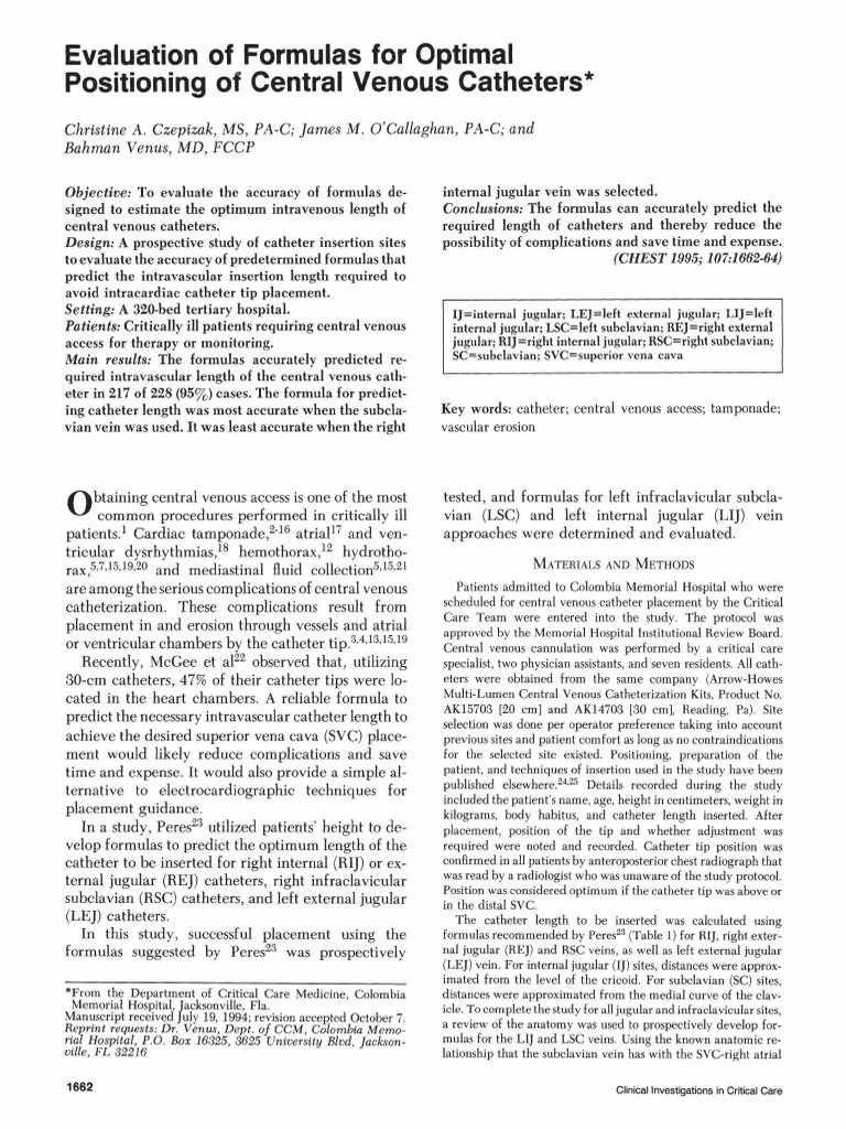 Evaluacion de Formulas para El Posicionaminto Optimo de CVC | PDF ...