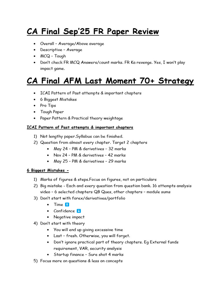 FR Paper Review & AFM Strategy | PDF | Economies