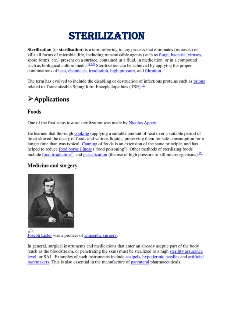 Sterilization: Applications | Download Free PDF | Sterilization ...