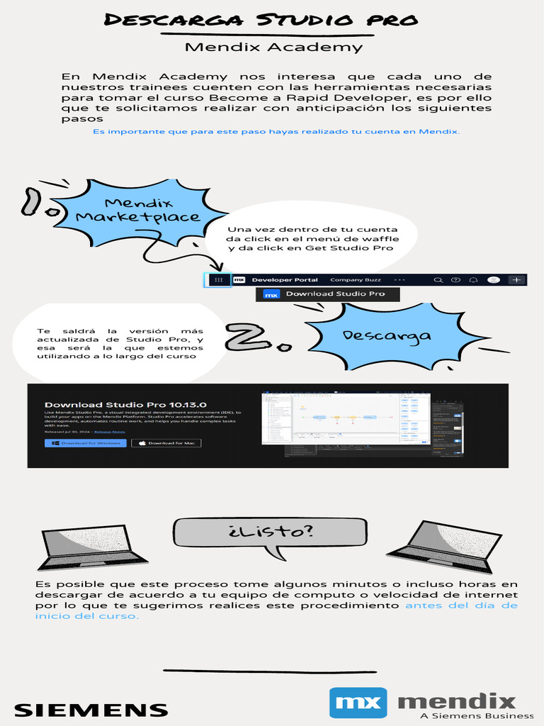 Guía para Descargar Mendix Studio Pro | PDF