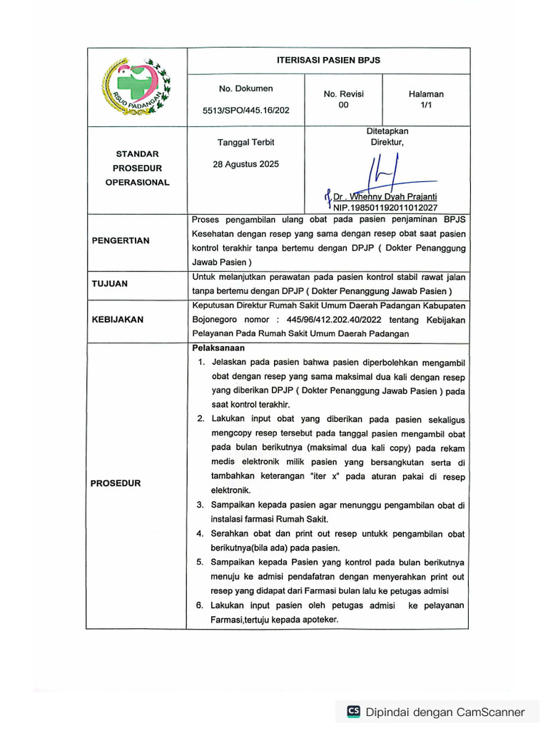 Sop Iterisasi Pasien Bpjs | PDF