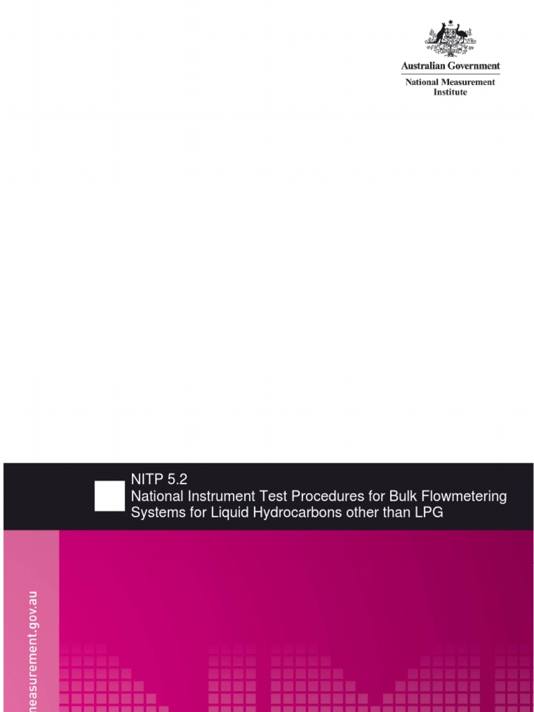 NITP 5.2 National Instrument Test Procedures For Bulk Flowmetering ...