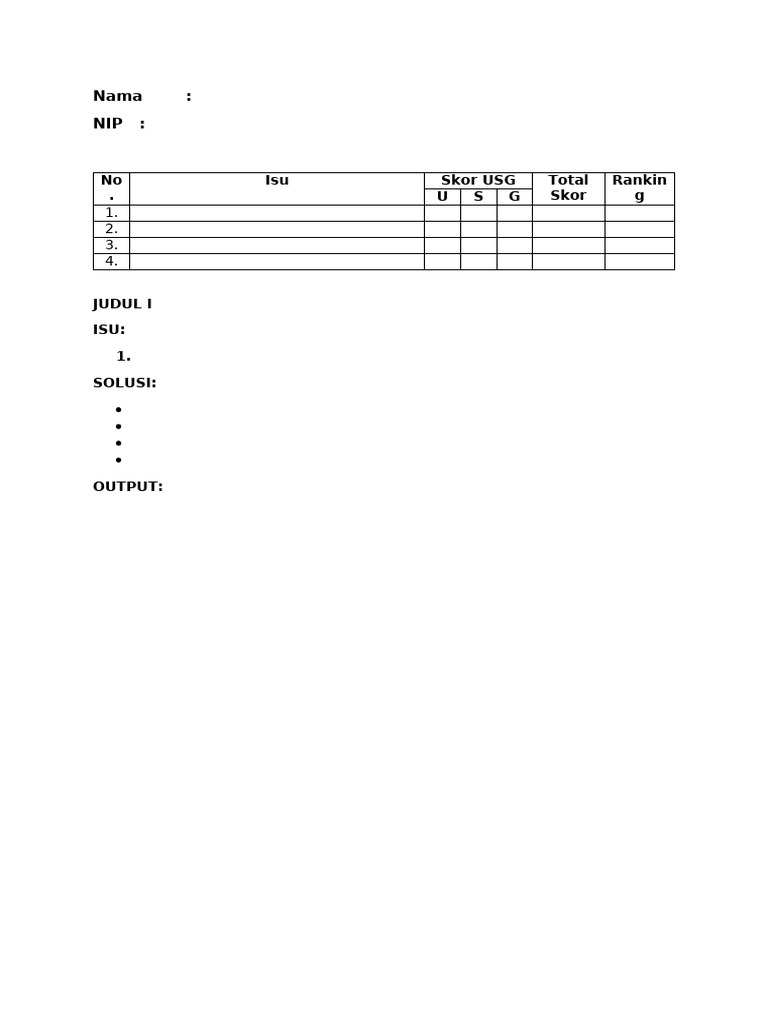 Template Isu Aktualisasi | PDF
