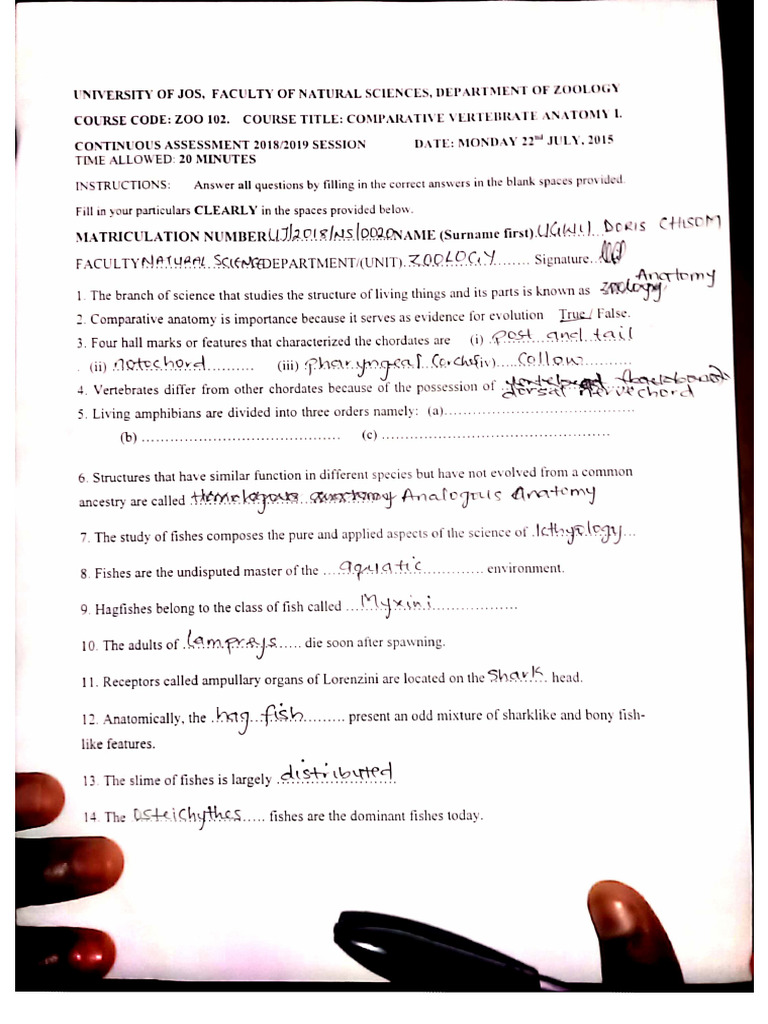 Zoo Test Questions and Answer | PDF