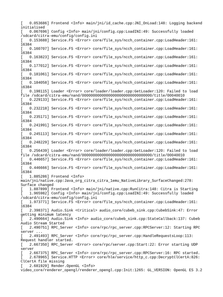 Citra Log | PDF | Operating System Technology | Computing