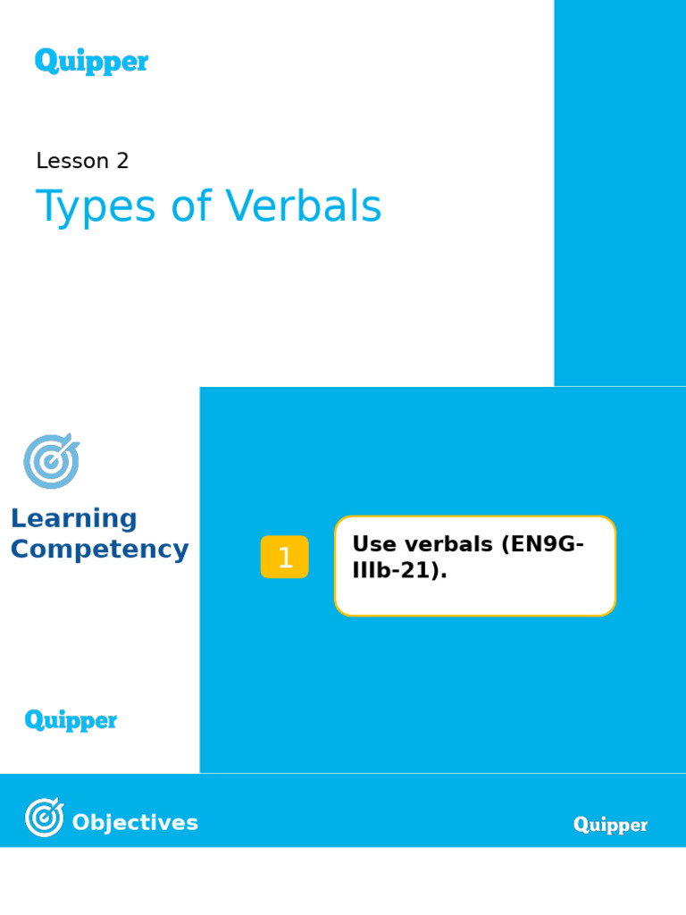 English 9 - Unit 14 - Lesson 2 - Types of Verbals | PDF | Adjective | Verb