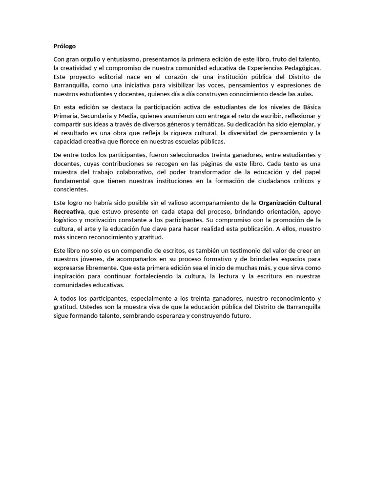 Prólogo Libro | PDF